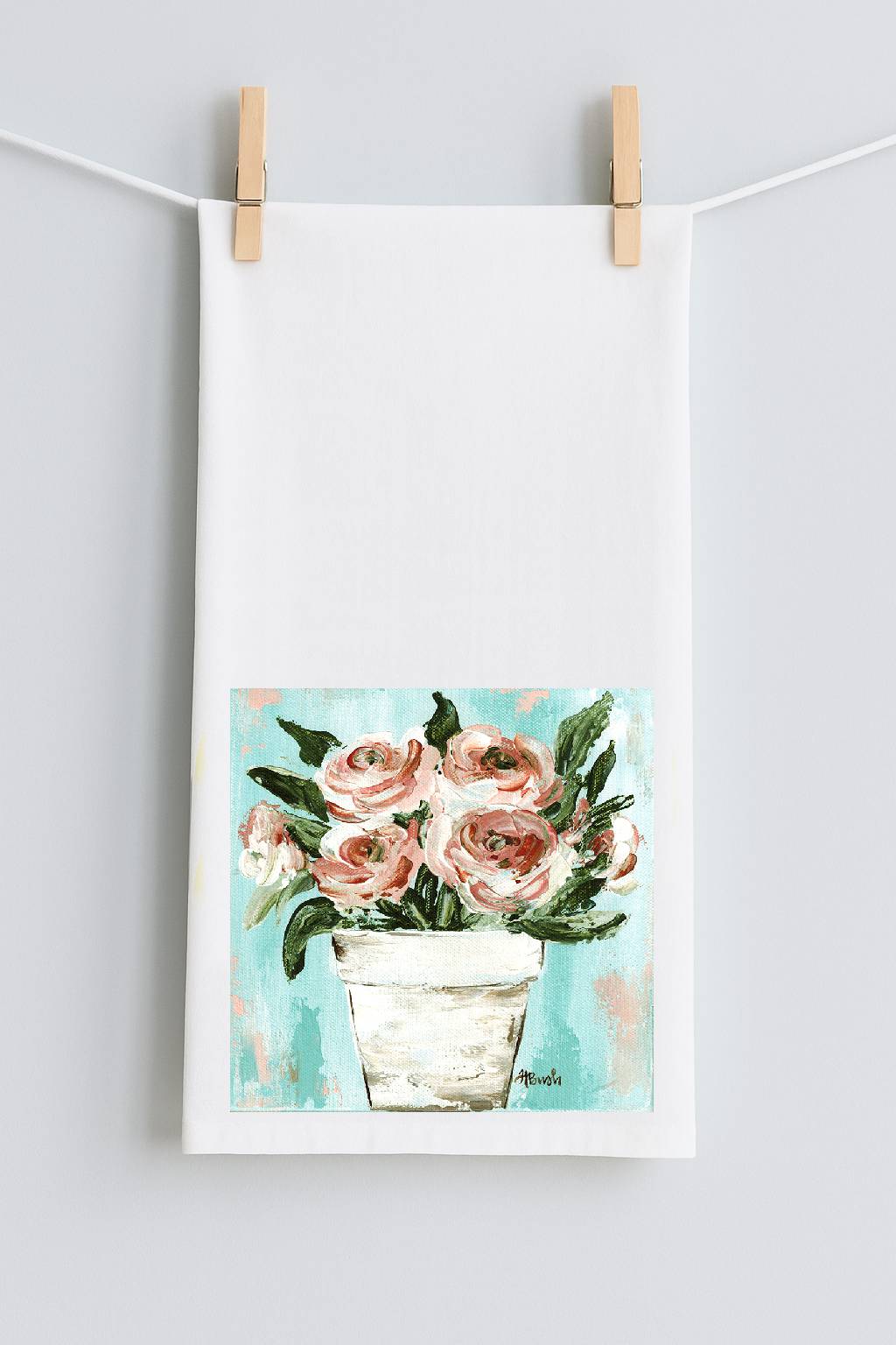 HALEY FLOWER HOT PINK ROSES TEA TOWEL – LuckyBird Apparel & Home, Inc.